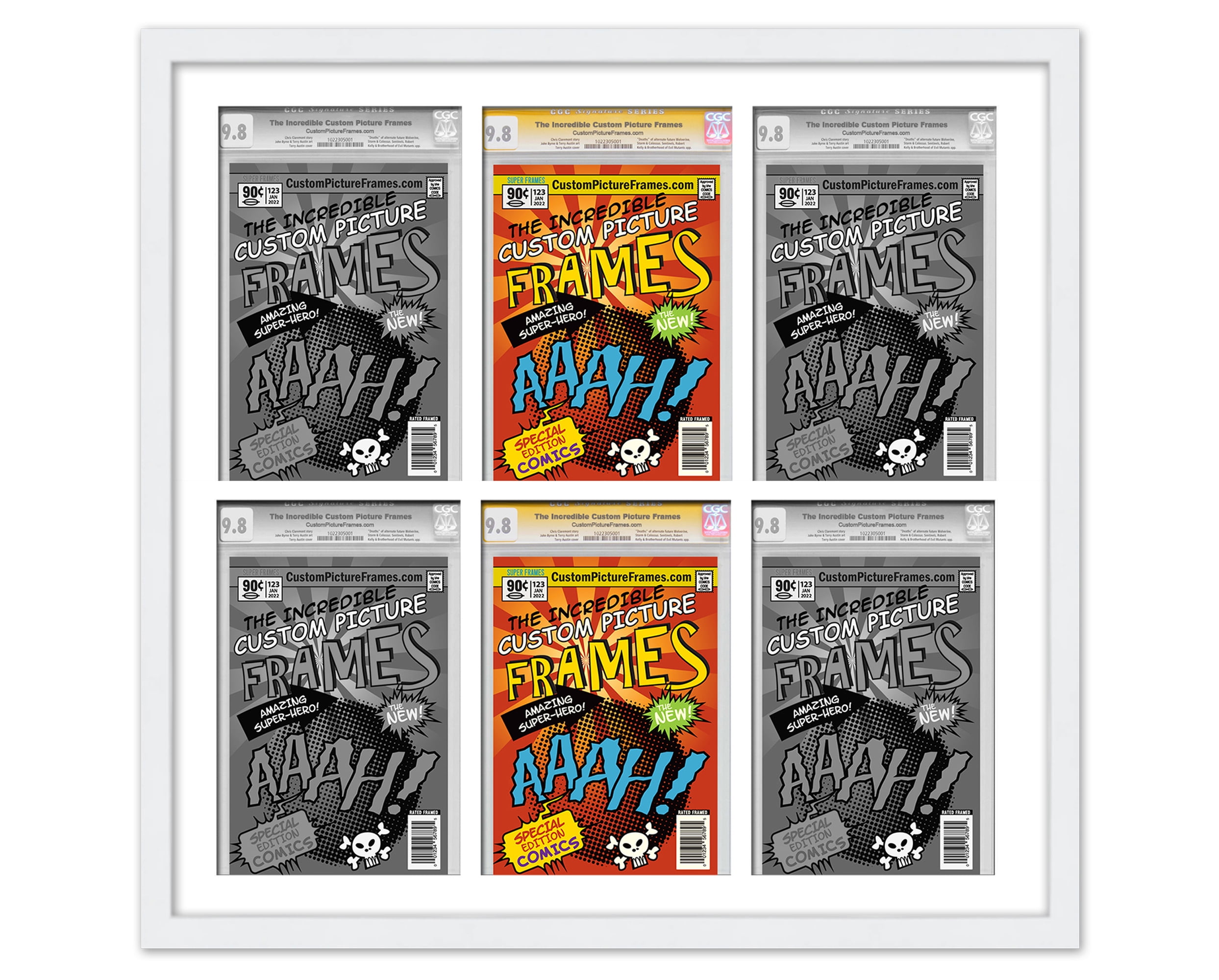 6 Comic Book Frame White Collage Comic Book Frame with White Mat to ...