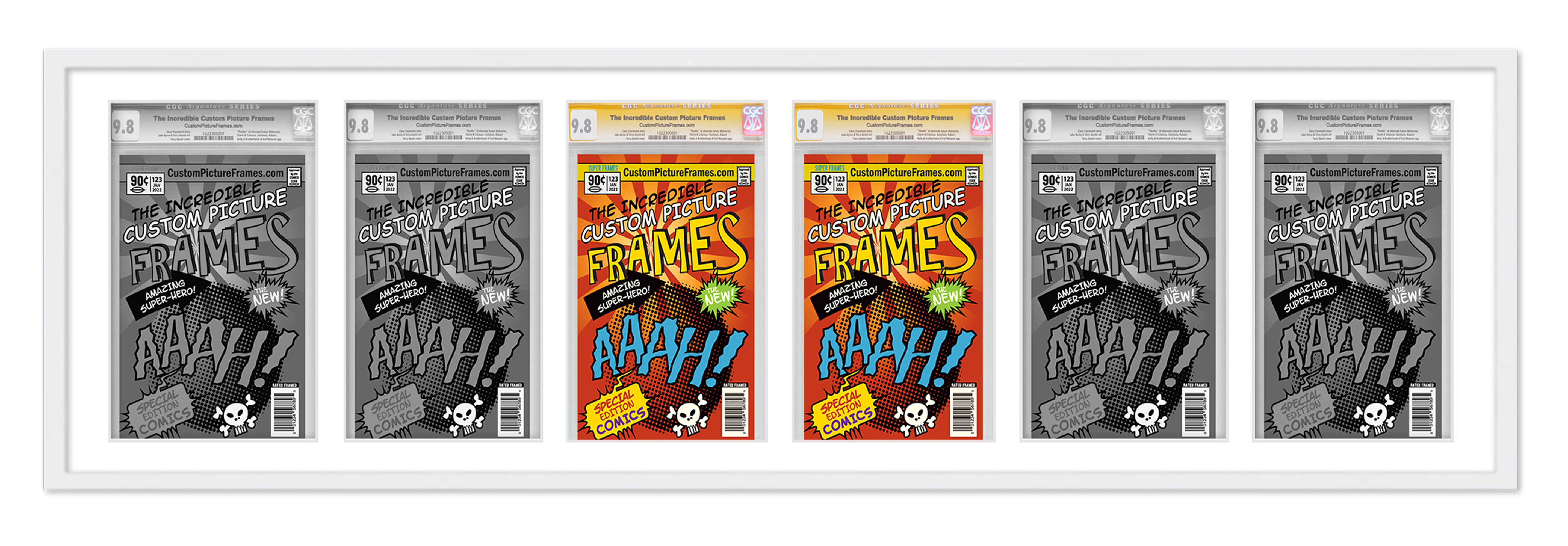 6 Comic Book Frame White Collage Comic Book Frame with White Mat to ...