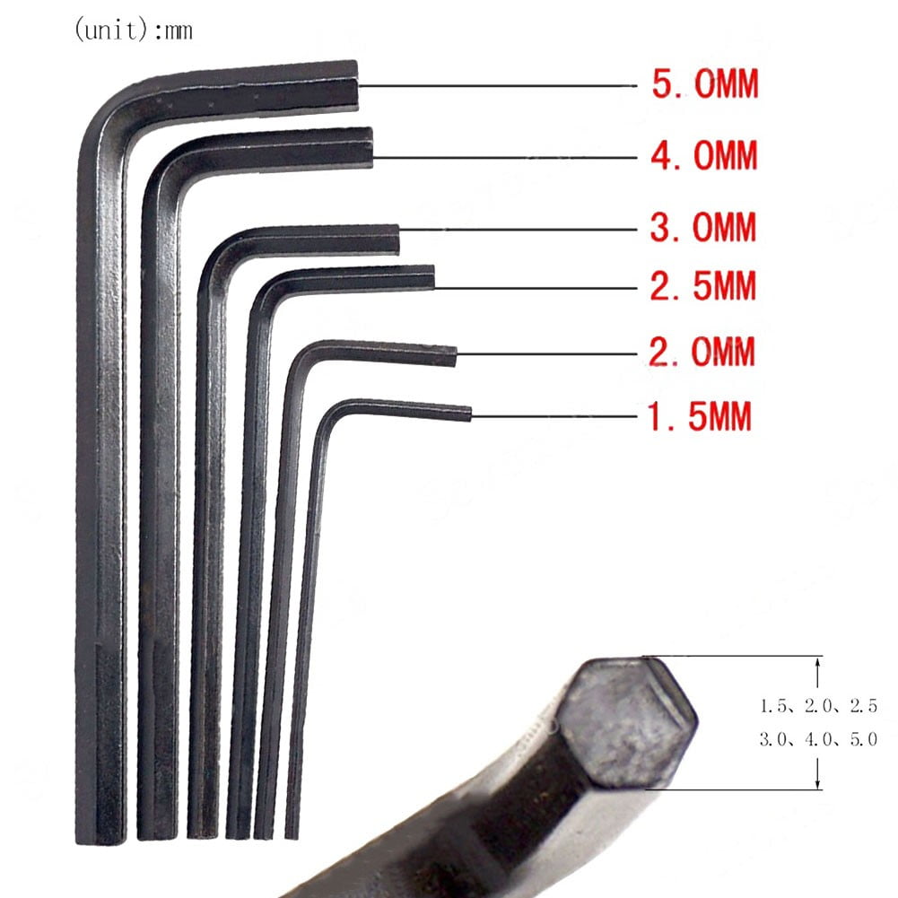 6 Common Sizes Guitar Wrench Hex Keys L Shaped Hex Hexagon Key Correct ...