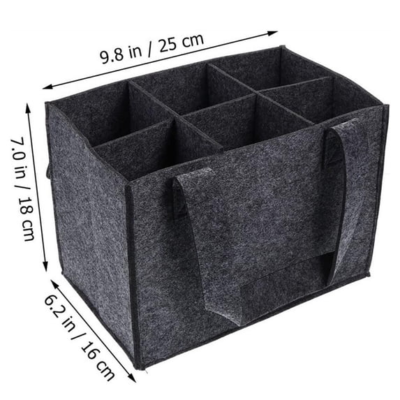 6 Compartment Bottle Holder Felt Wine Bottle Tote Bag Portable Felt ...