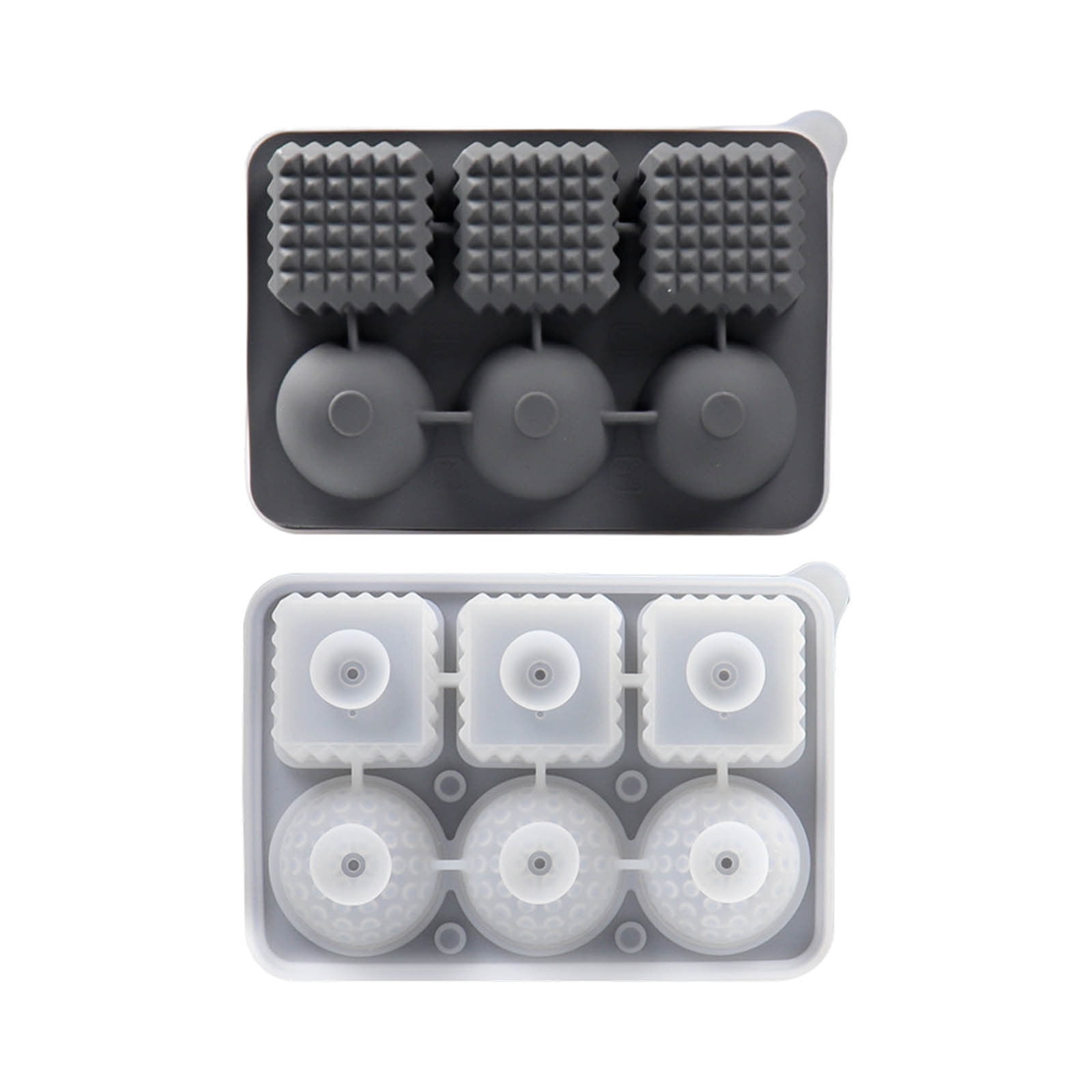 6-Compartment Ice Mould, Round Square Dual Shape, Beverage Chilling ...