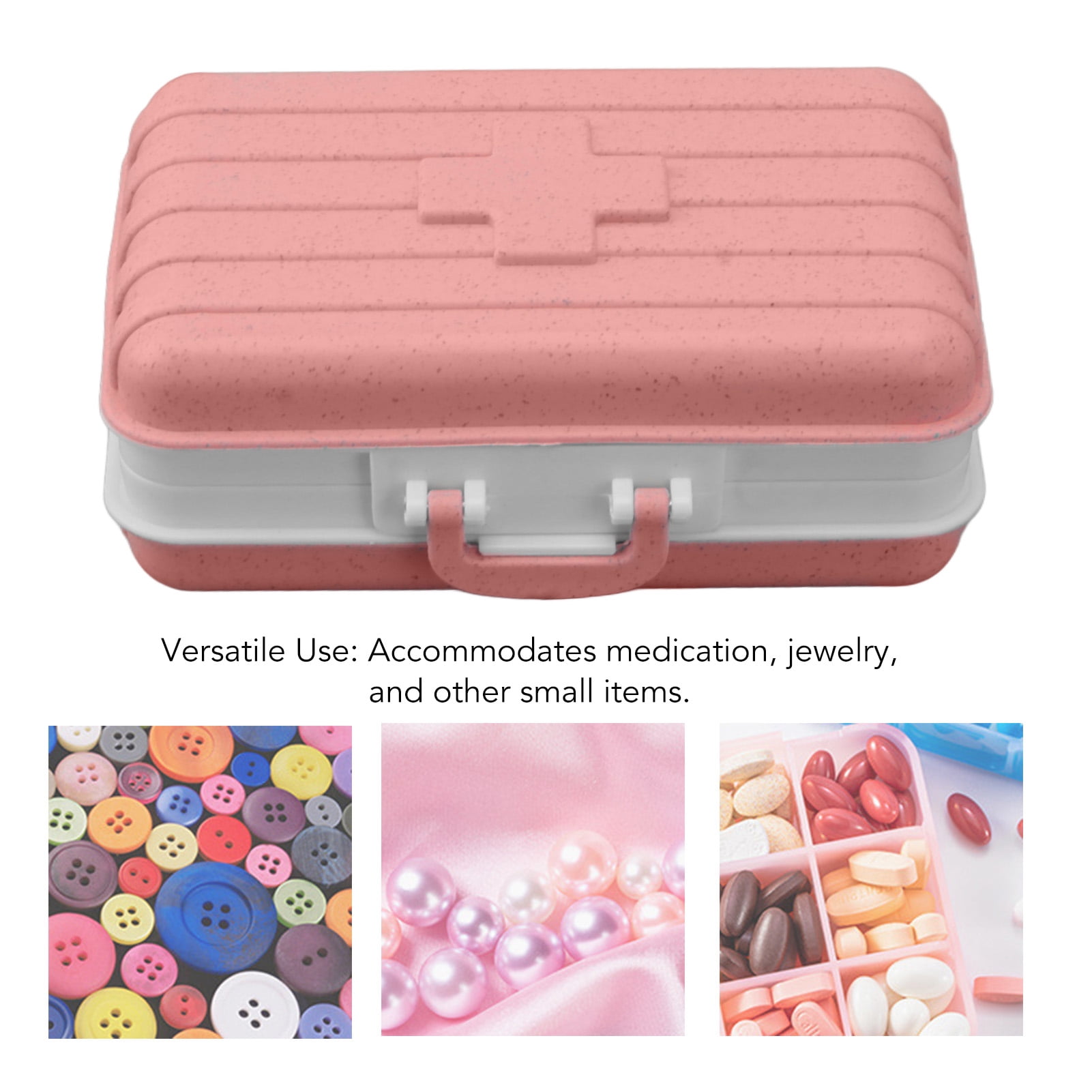 6,Compartment Medicine Case, Compact Plastic Travel Container, Pocket ...