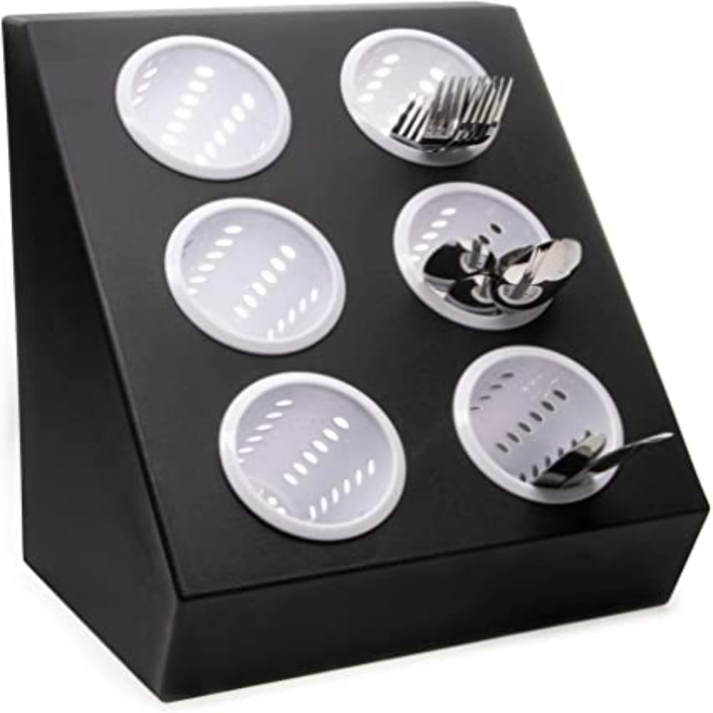 6-Compartment Restaurant Utensil Holder (6 Inserts Included) - Flatware ...