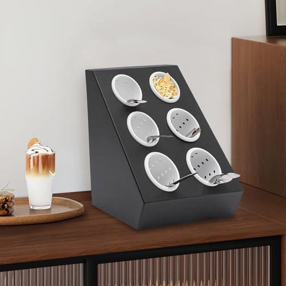 6-Compartment Restaurant Utensil Holder, Flatware Cylinder Storage ...