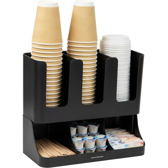 6 Compartment Upright Breakroom Coffee Condiment and Cup Storage ...