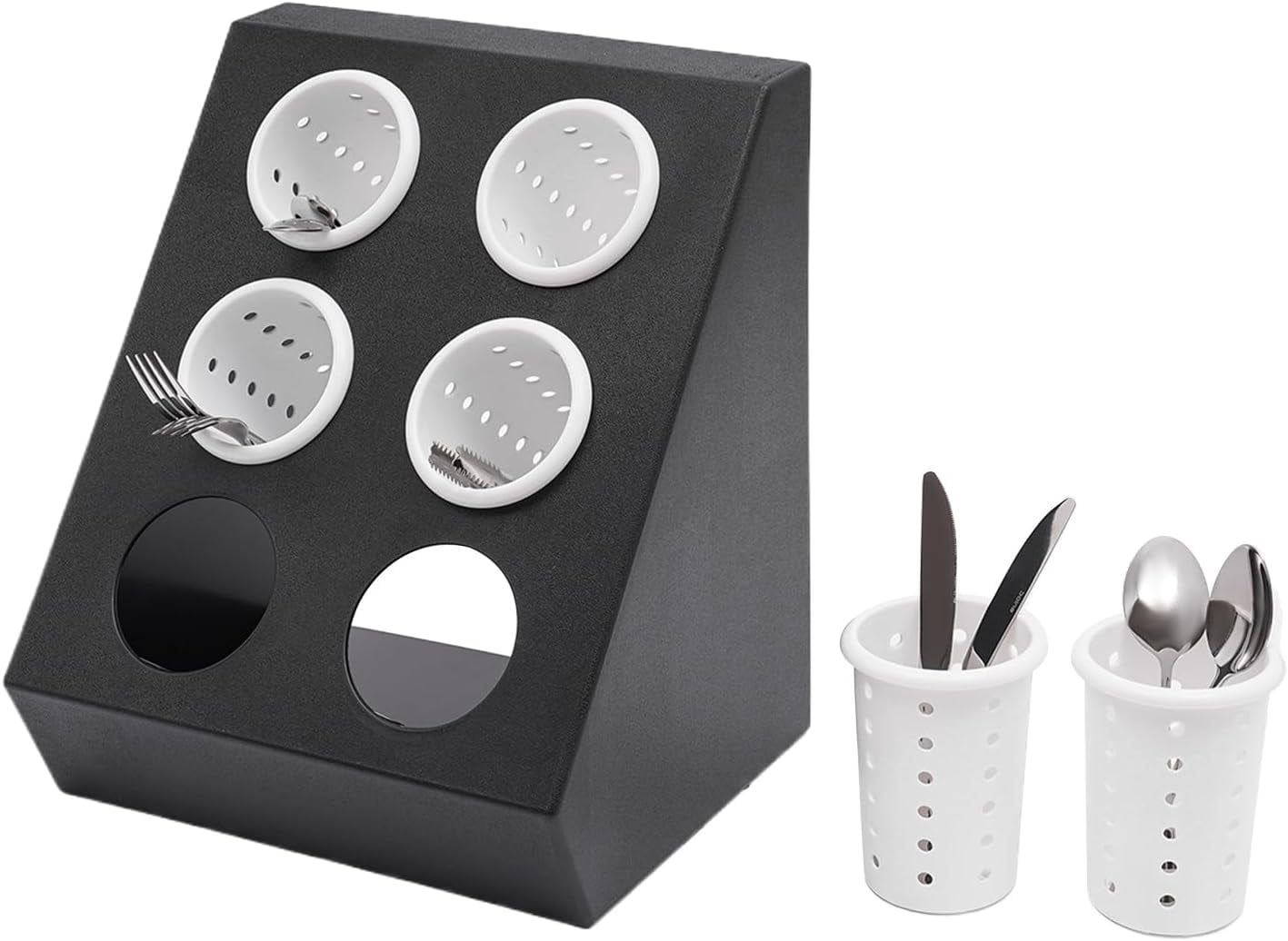 6 Compartment Utensil Holder, Fork Spoon Silverware Holder, Countertop ...