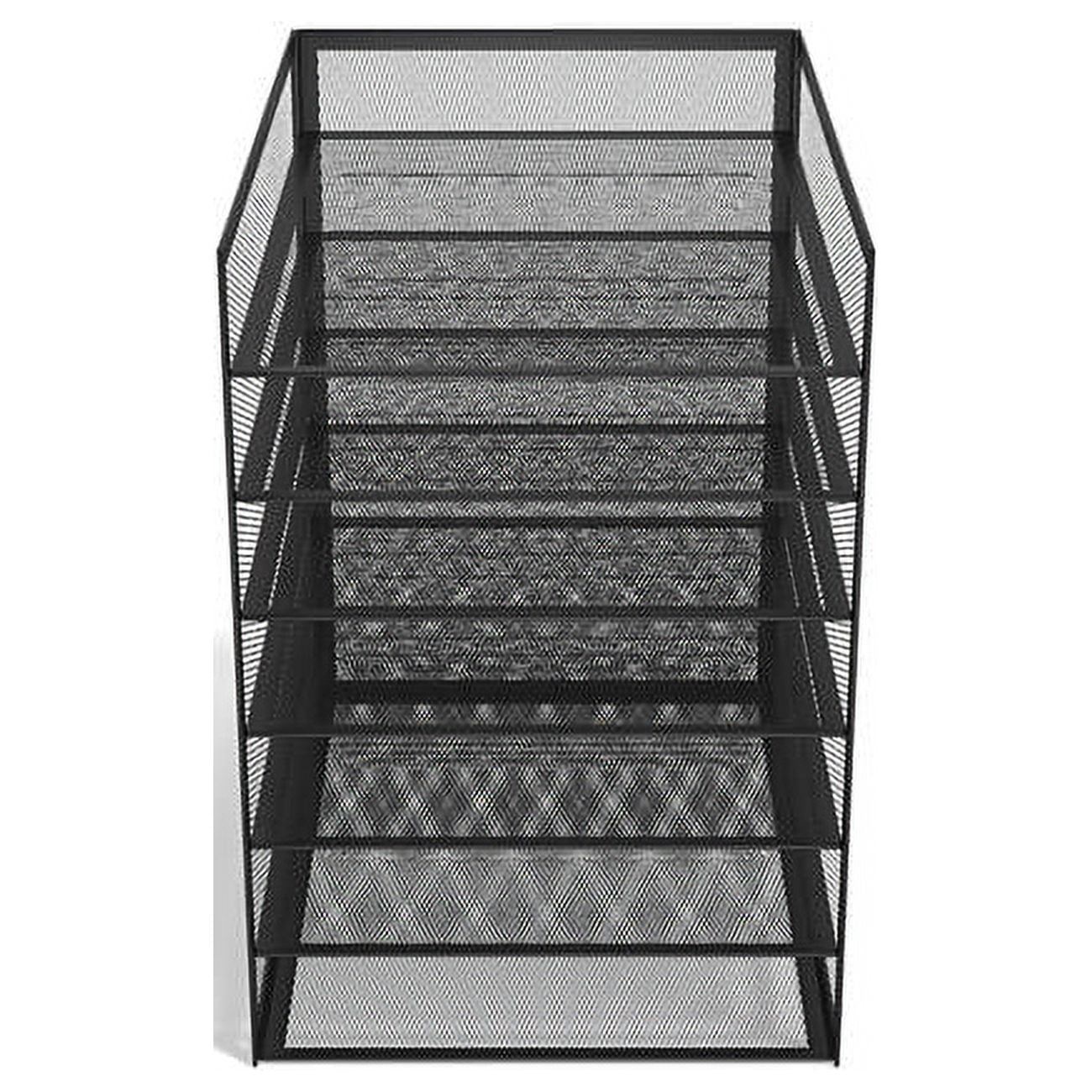 6 Compartment Wire Mesh File Organizer, Matte Black - Walmart.com