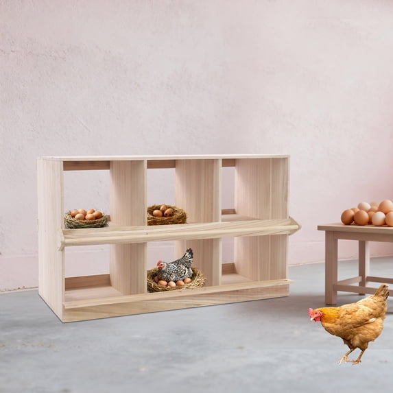 6 Compartment Wooden Nesting Boxes for Chickens, Chicken Laying Boxes ...