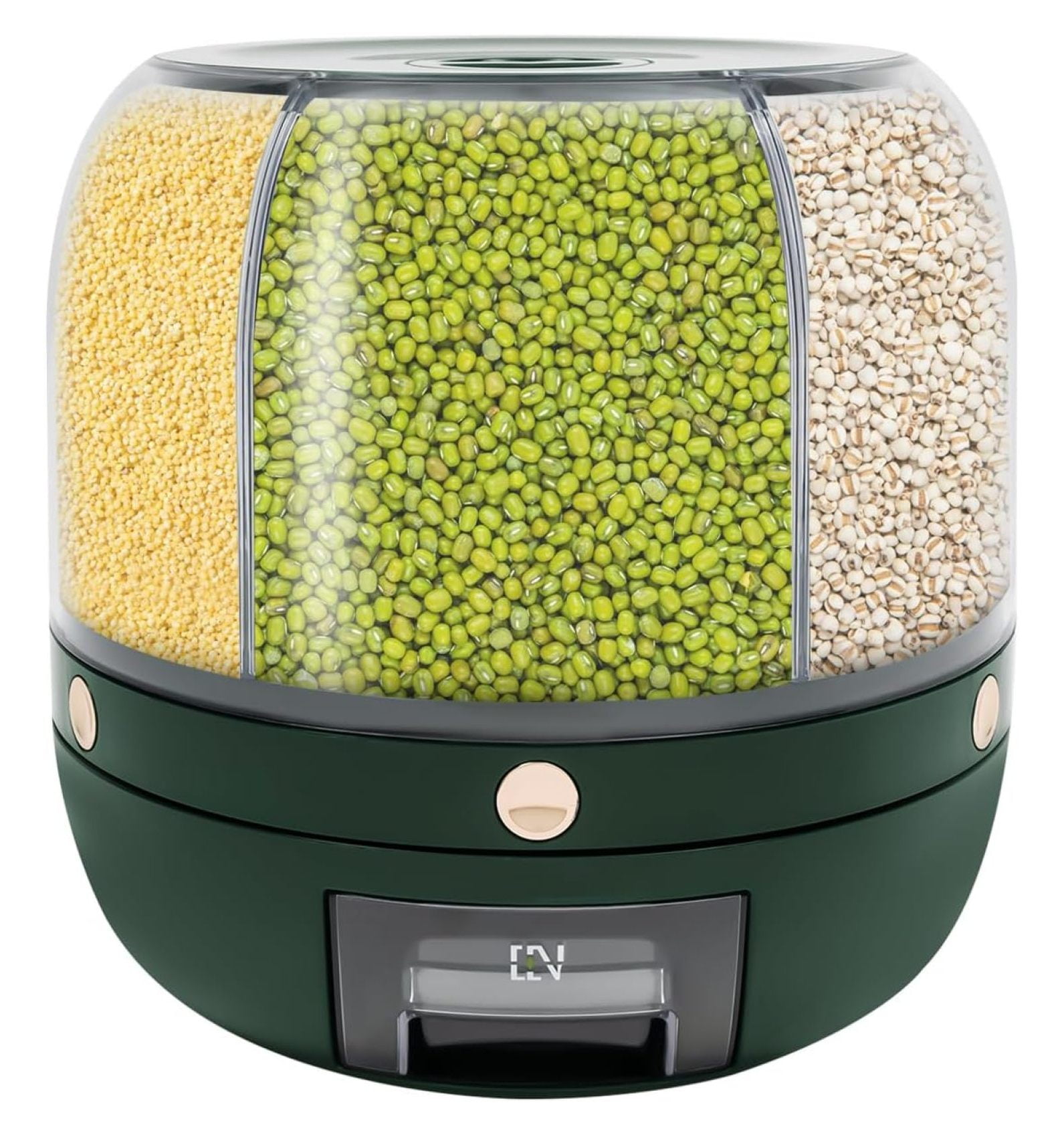 6 Compartments Rice Storage Dispenser Container Grain Divider Dry Food ...