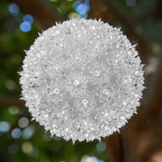 6" Cool White LED Starlight Sphere Outdoor Hanging Ball Lights ...