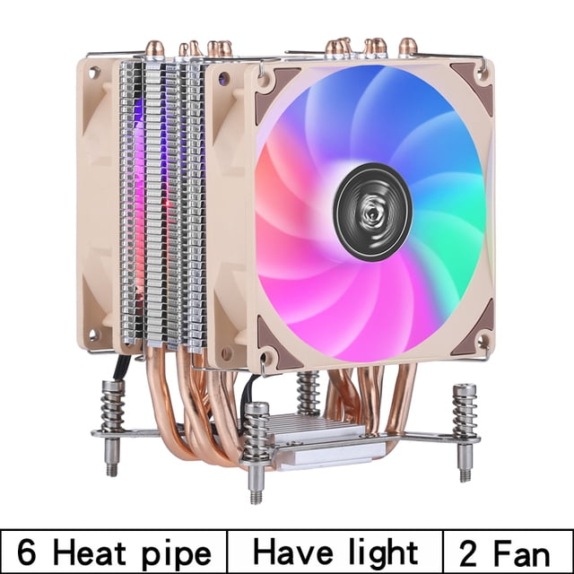 6 Copper Tube PC Air Cooled Silent PWM Computer Host Case CPU Heat Sink ...