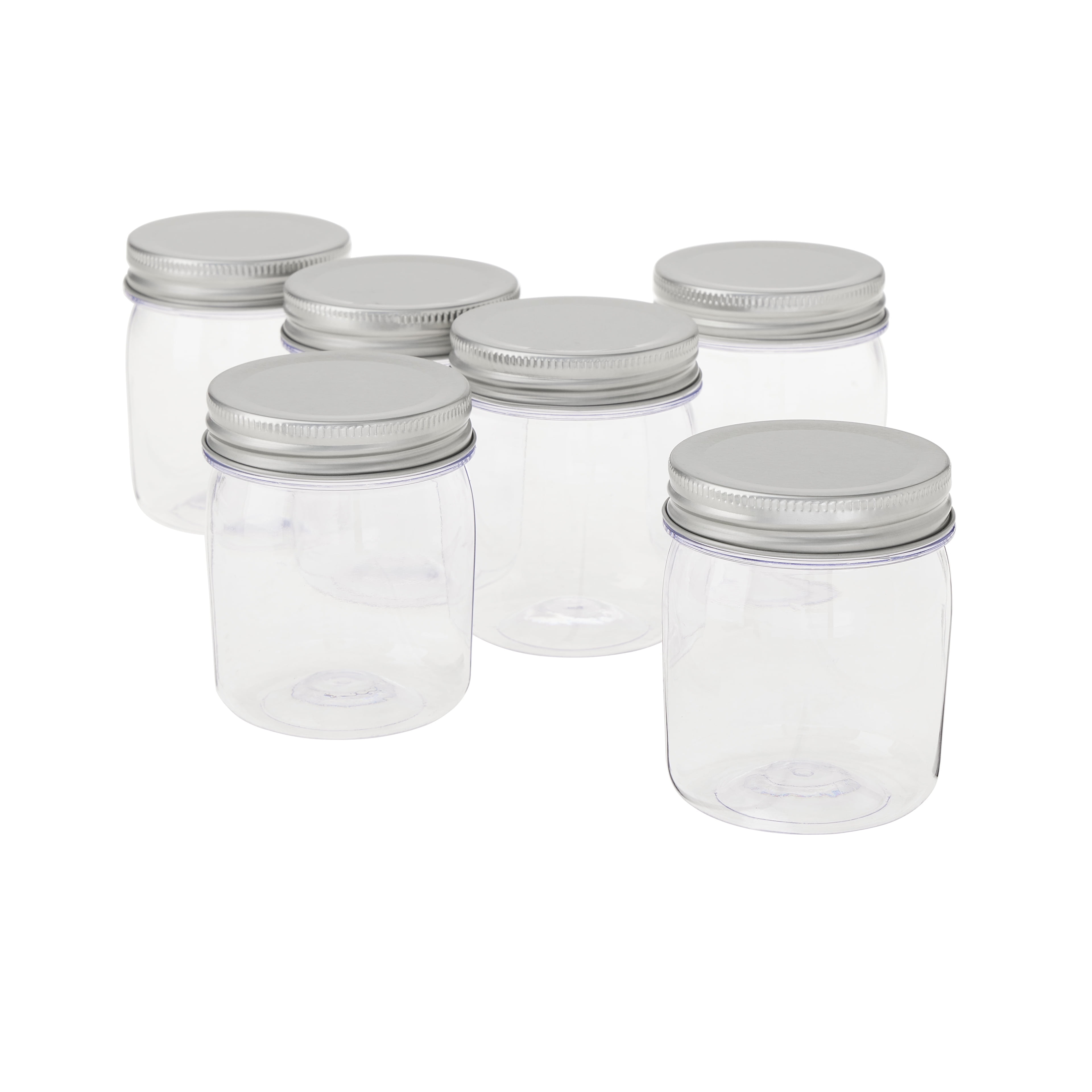 Celebrate It 8oz Plastic Mason Jars with Lids - 6 Count (48 Total ...