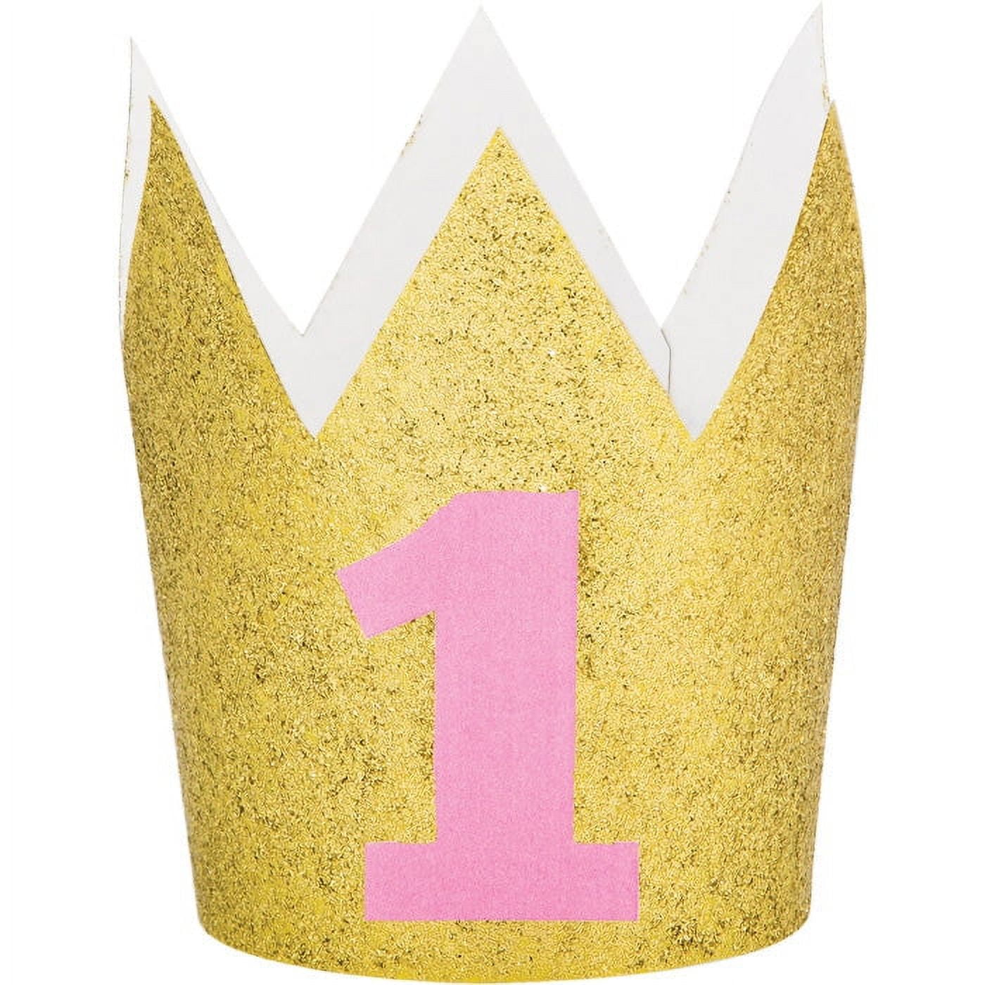 6 Count Bulk Pack 1st Birthday Girl Crowns - Walmart.com