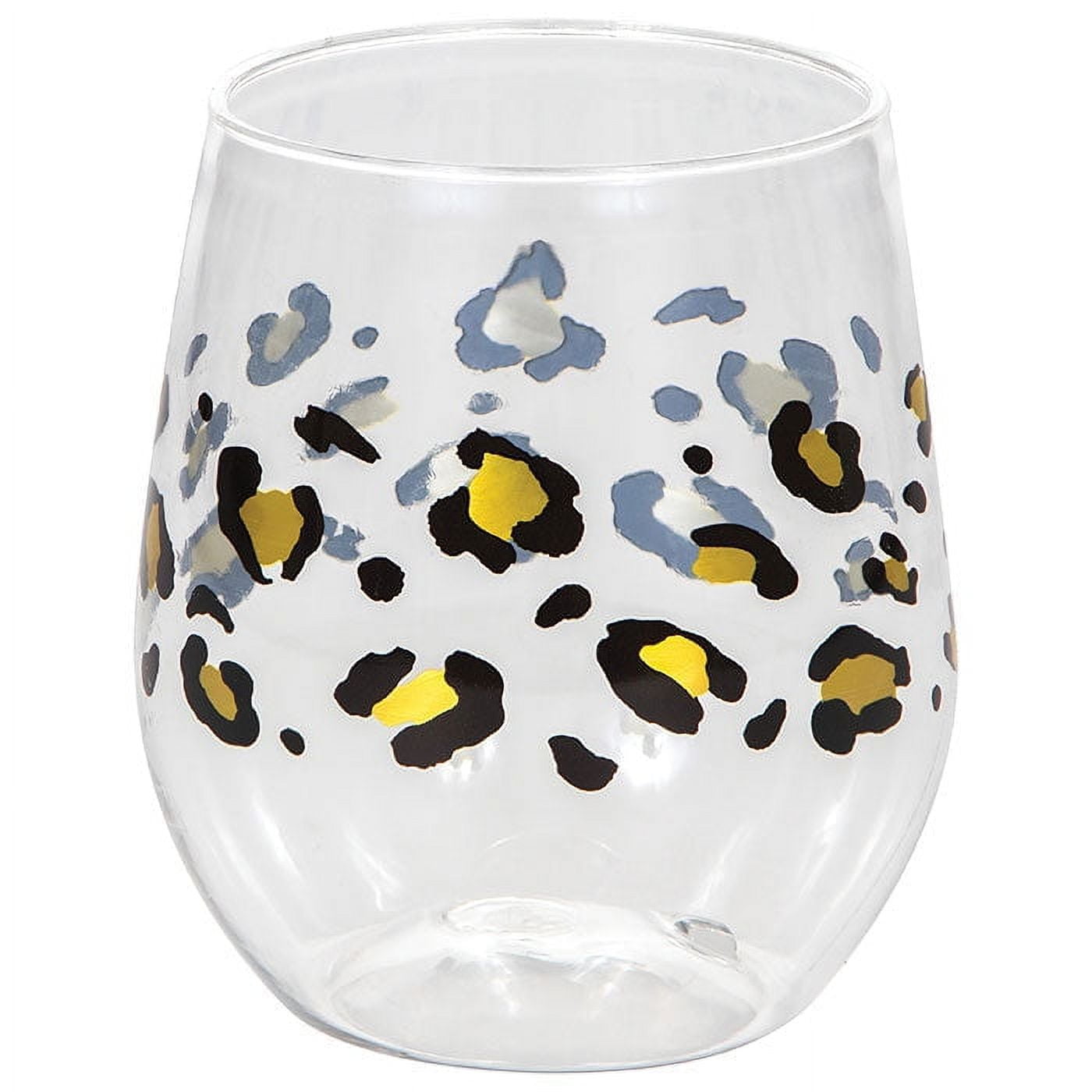 6 Count Bulk Pack Leopard Plastic Stemless Wine Glasses - Walmart.com