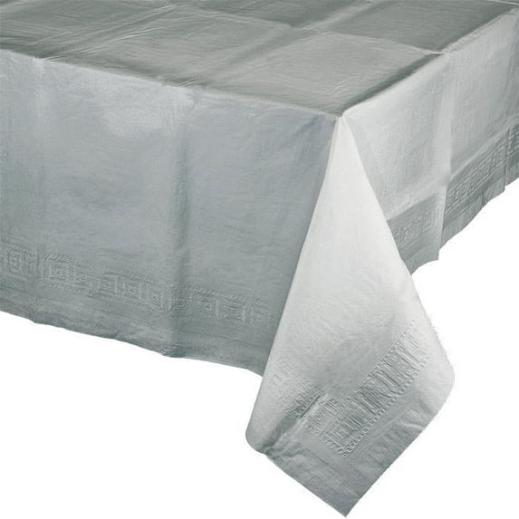 6 Count Bulk Pack Shimmering Silver Paper Table Covers 54" x 108 ...