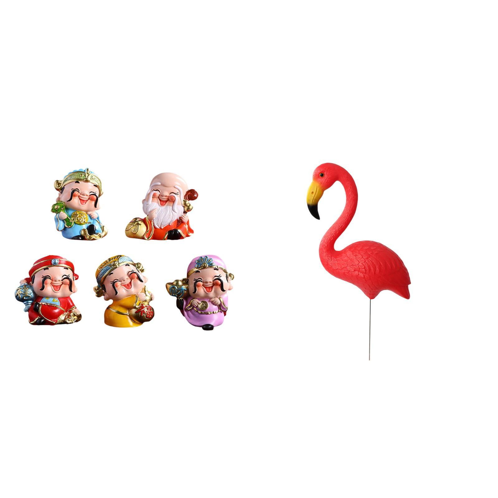 6 Count Cartoon God of Fortune Figurine Desktop Figurine Flamingo ...