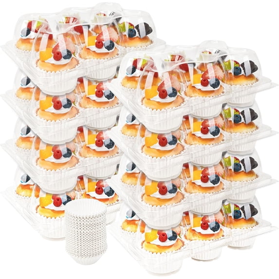 6 Count Cupcake Containers 20 Pack Cupcake Holders Clear Plastic ...