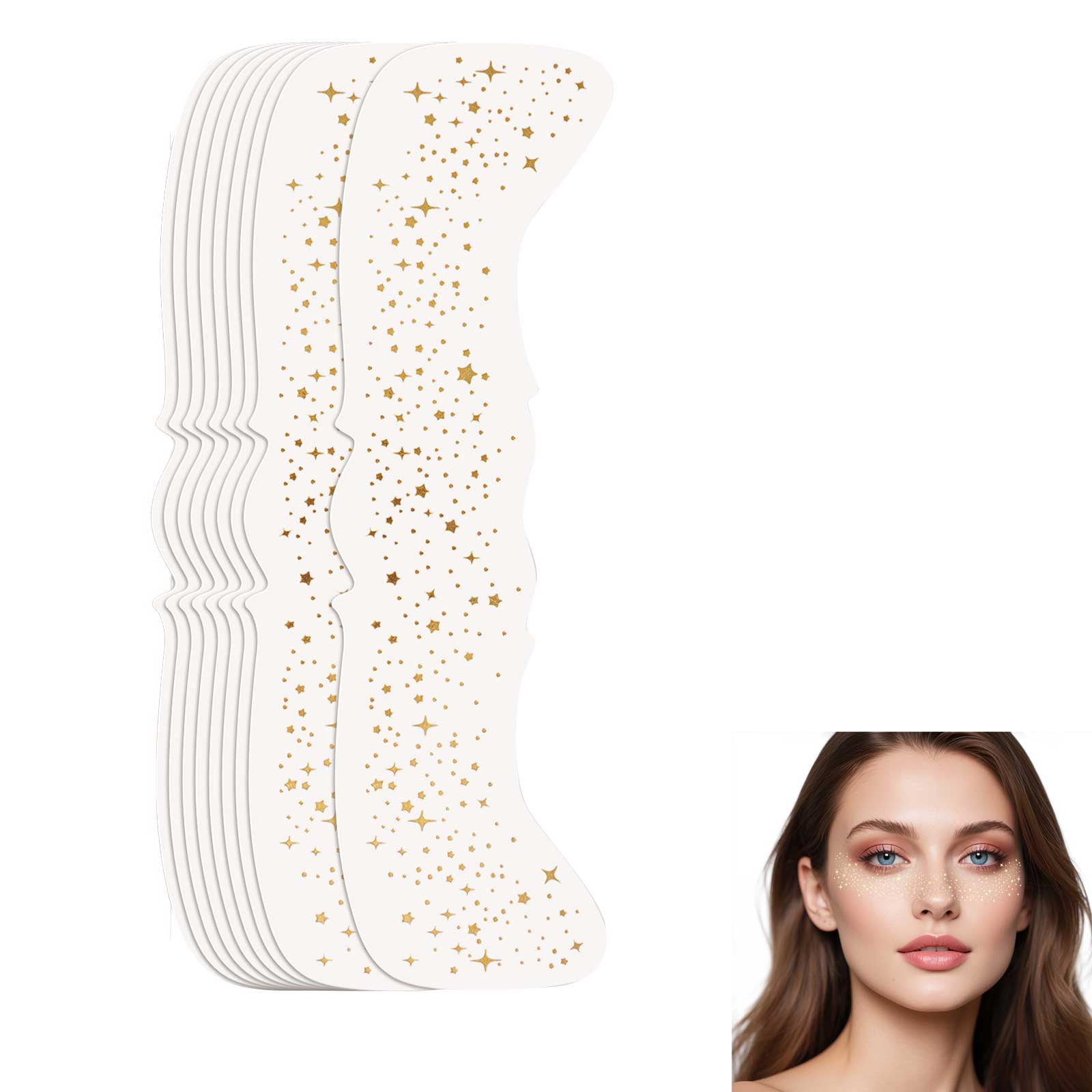 6 Count Glitter Face Tattoos,Sparkling Makeup Patch for Body Face ...