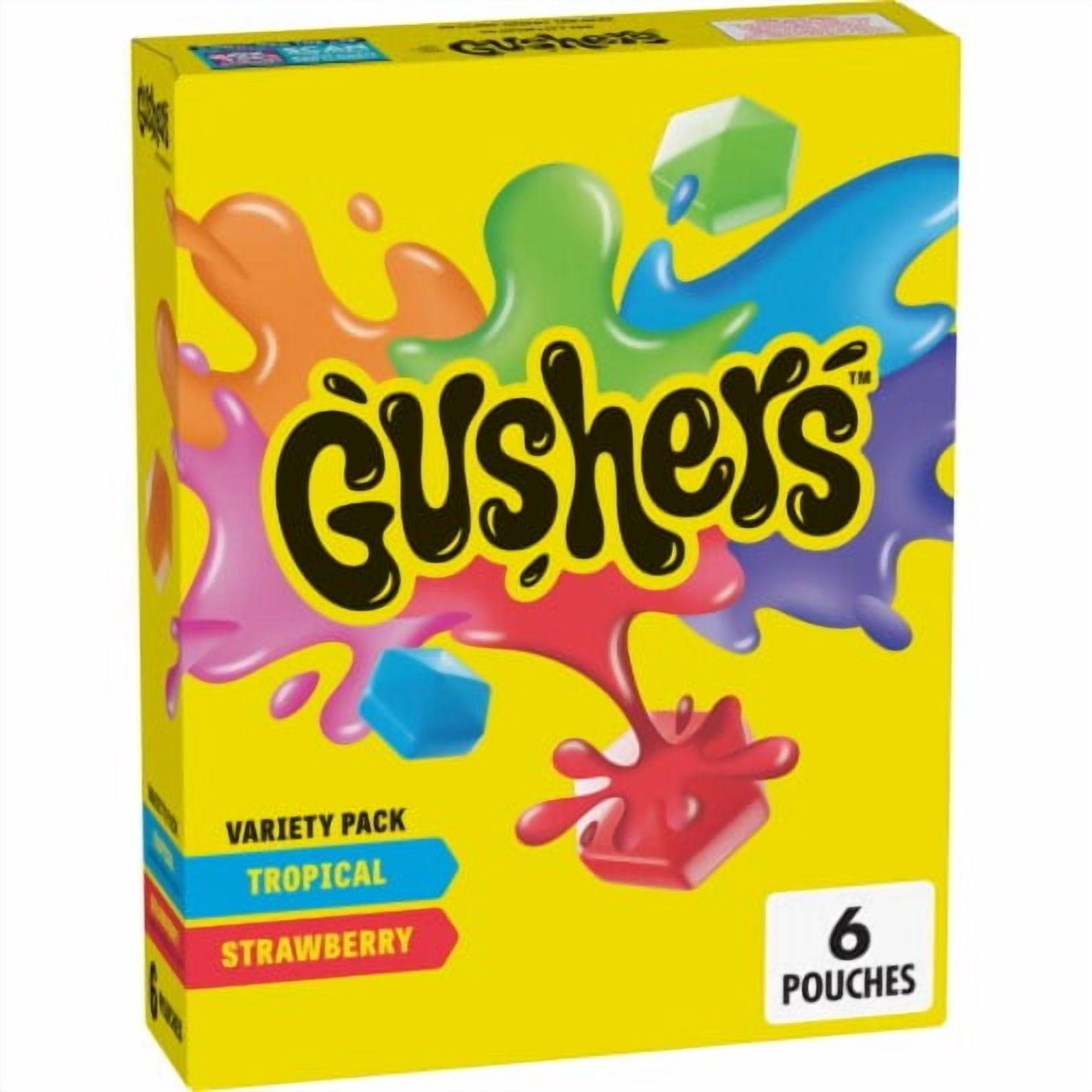 6 Count Gushers Fruit Flavored Snacks Variety Pack, Tropical and ...