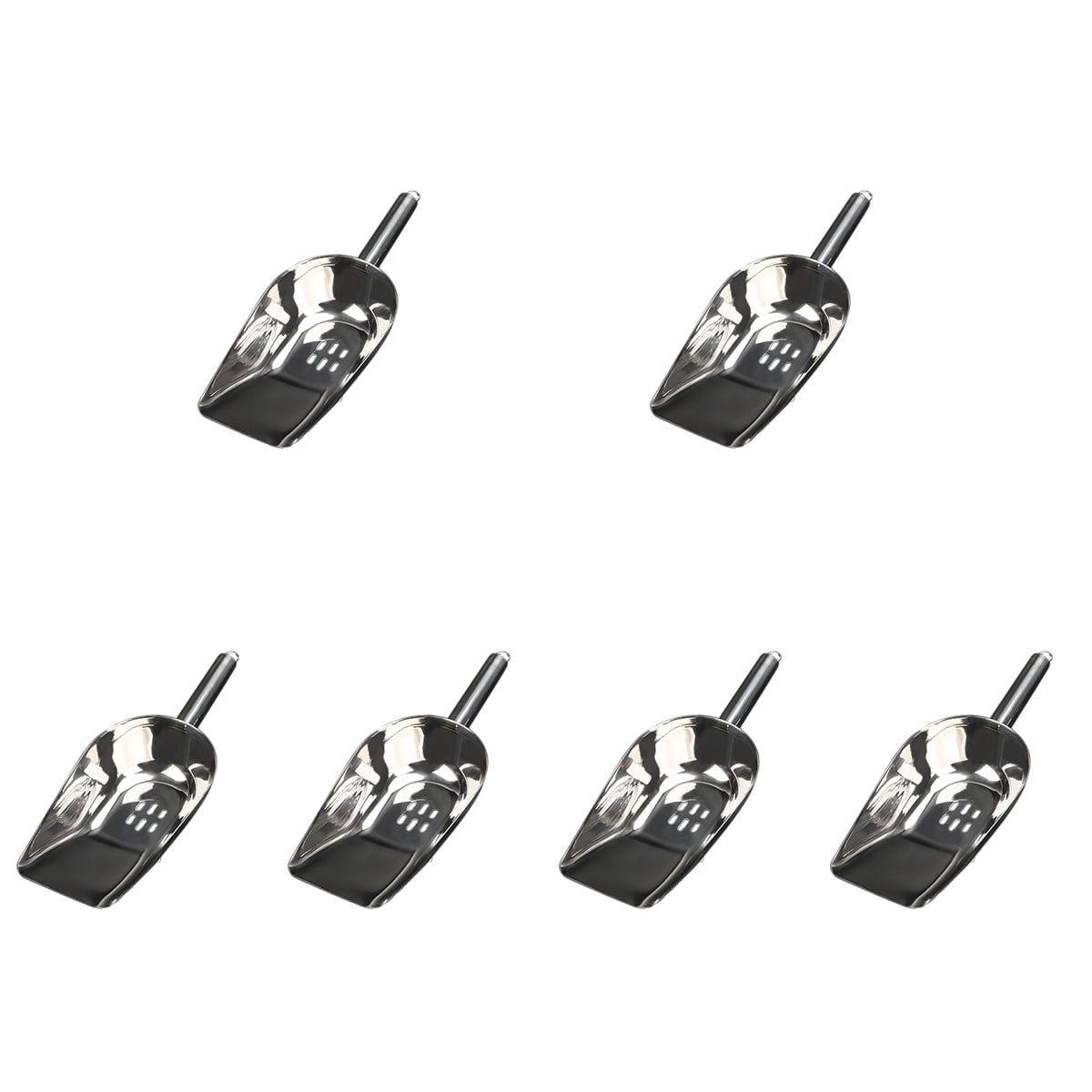 6 Count Ice Cube Shovel Bucket Scoop with Drain Holes Silver - Walmart.com