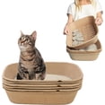 6 Count Jumbo Disposable Cat Litter Boxes, Durable & Portable, Odor ...