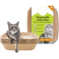 6 Count Jumbo Disposable Cat Litter Boxes, Durable & Portable, Odor ...