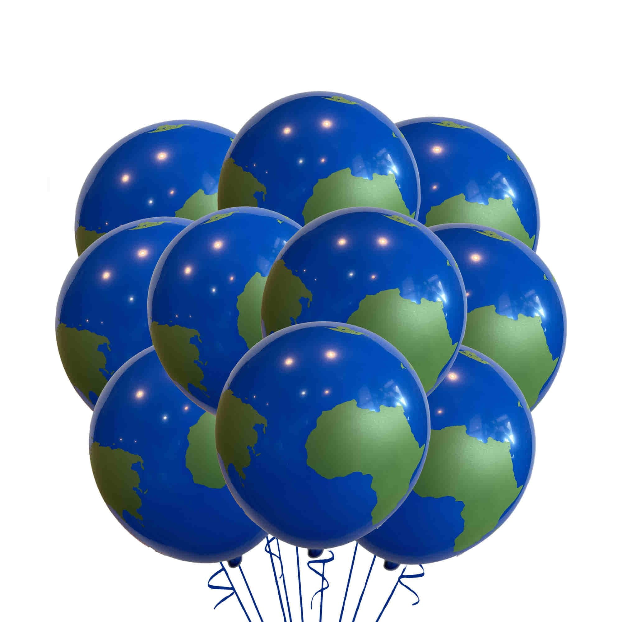 6 Count Planet Earth AIF4 Balloons World Map Balloons 12 Inches, Globe ...