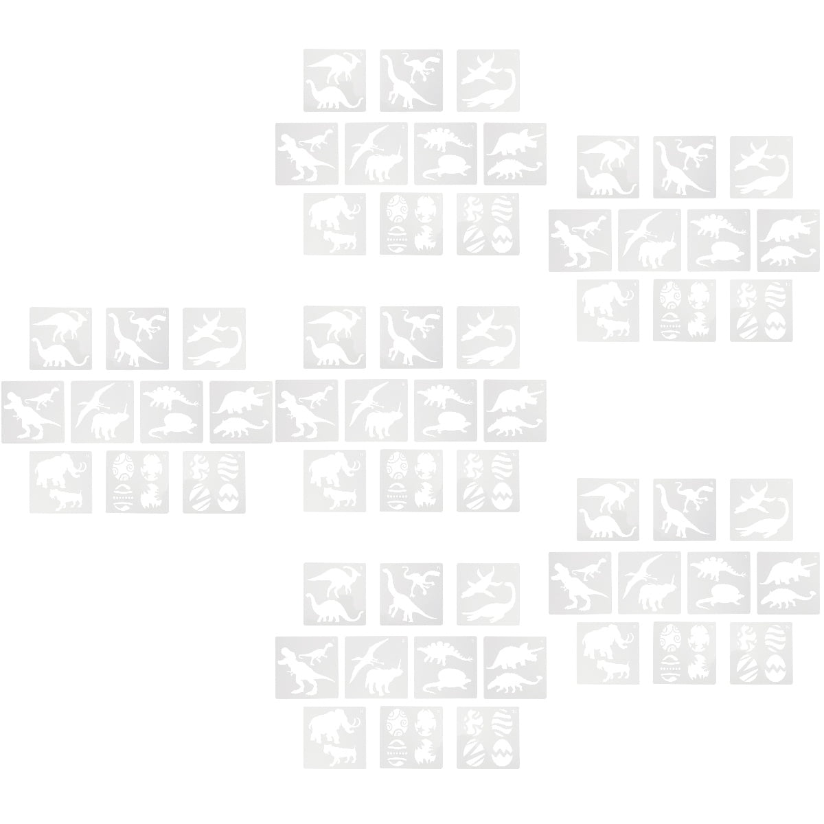 6 Count Planner Stencils Dinosaur Sticker Template Card Child - Walmart.com