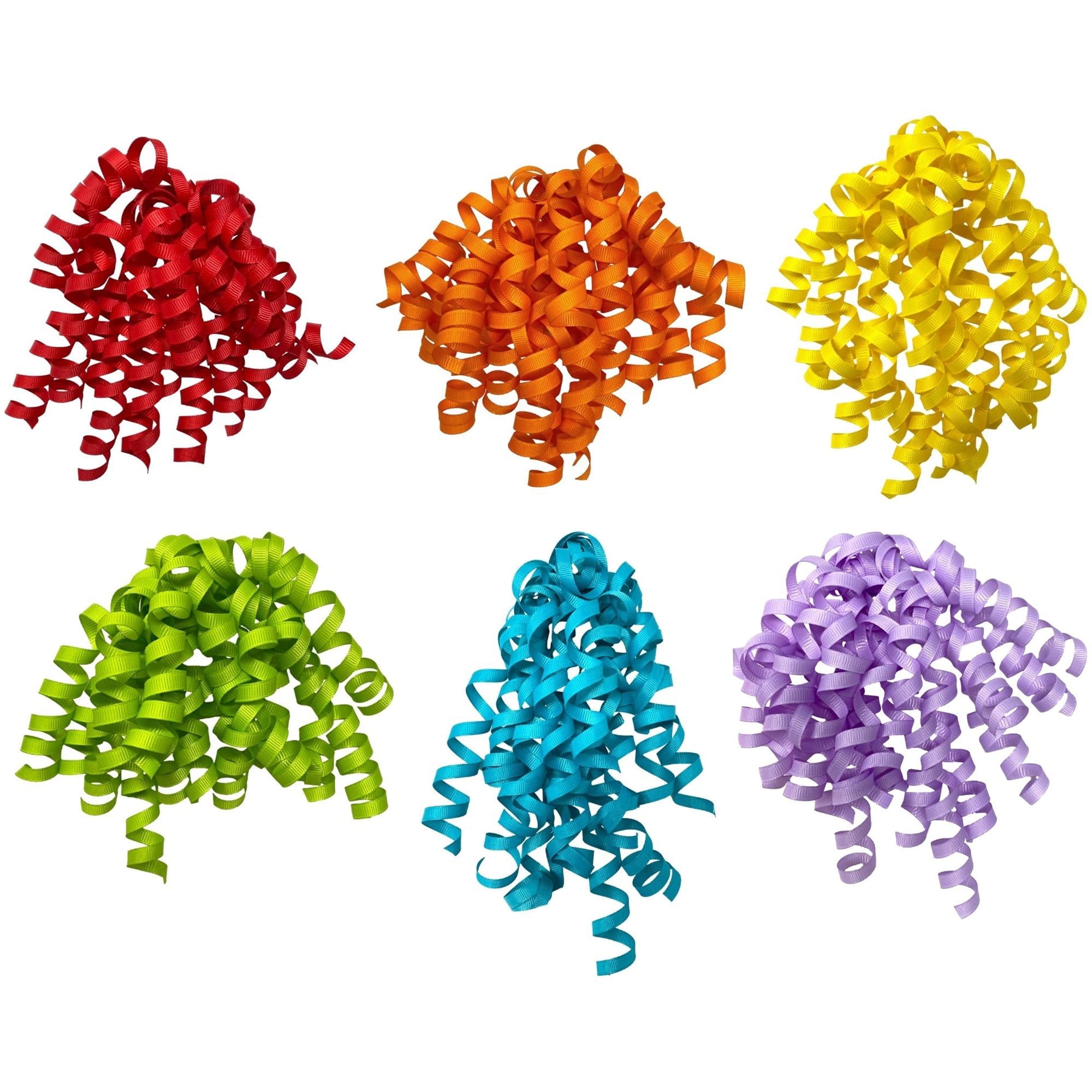 6-Count Self-Adhesive Bright Rainbow Curly Bows Gift Wrap Accessory by ...