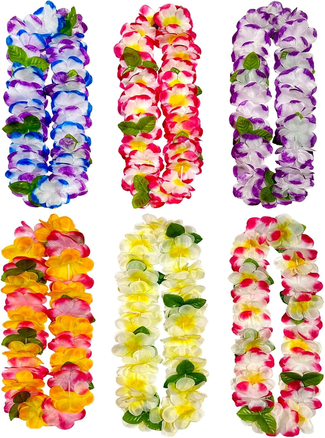6 Count Thickened Hawaiian Leis, Perfect Luau Party Supplies for Summer ...