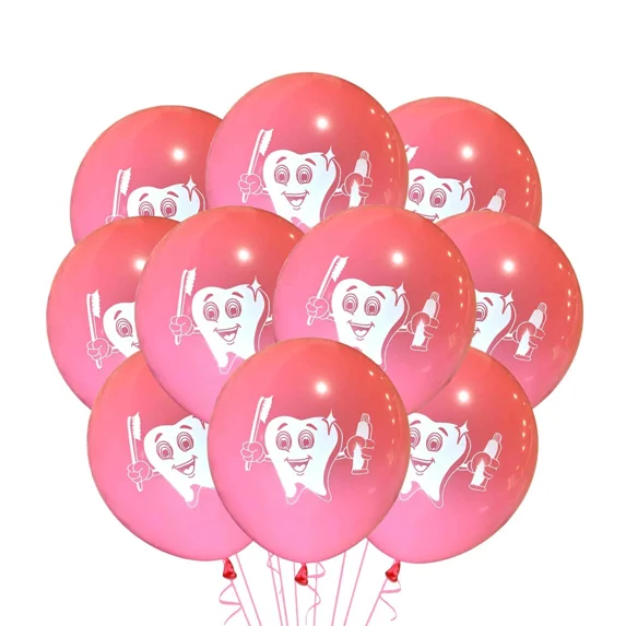 6 Count Tooth Balloons 12" Teeth, Dentist Dental Party - Walmart.com