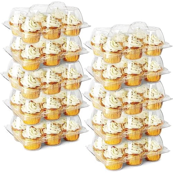 6 Pack Plastic Cupcake Containers
