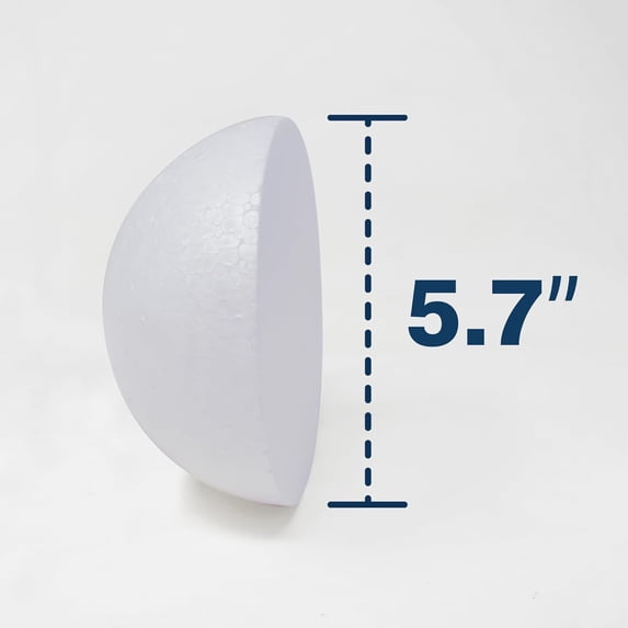 6" Craft Foam Half Ball 2 Packs - Smooth Half Foam Polystyrene Balls ...