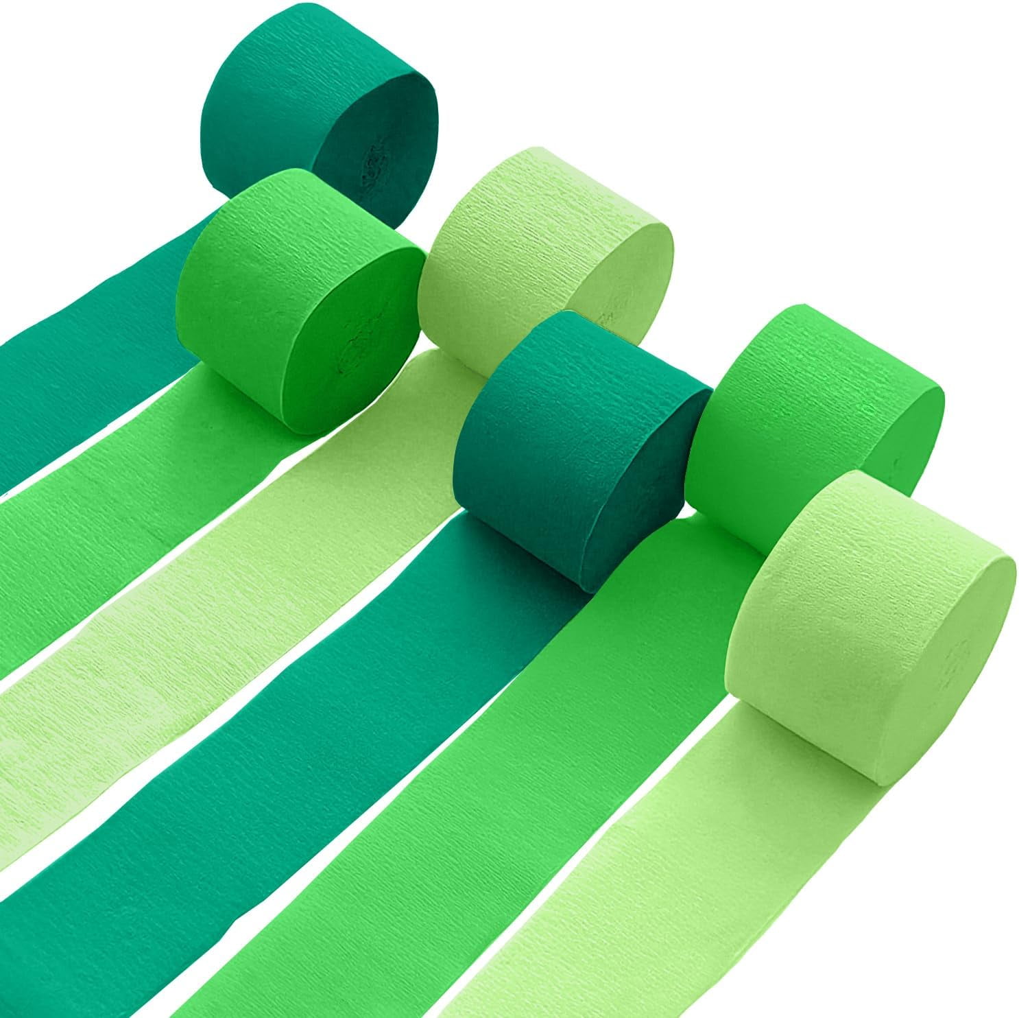 6 Crepe Paper Streamers Rolls, 492ft Green Paper Streamers Party ...