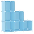 6 Cube Blue Stackable Shelves Closet Bedroom Home Storage Organizer ...