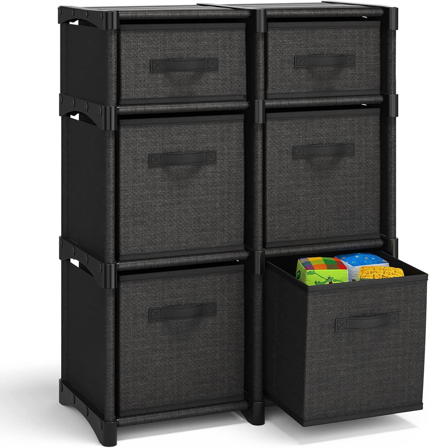 6-Cube Fabric Storage Organizer Shelf for Bedroom, Playroom and More ...