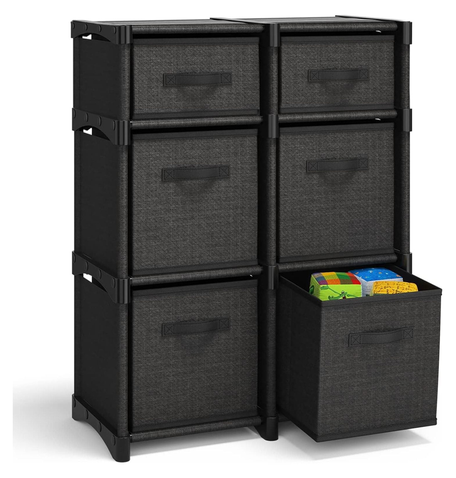 6-Cube Fabric Storage Organizer Shelf for Bedroom, Playroom and More ...