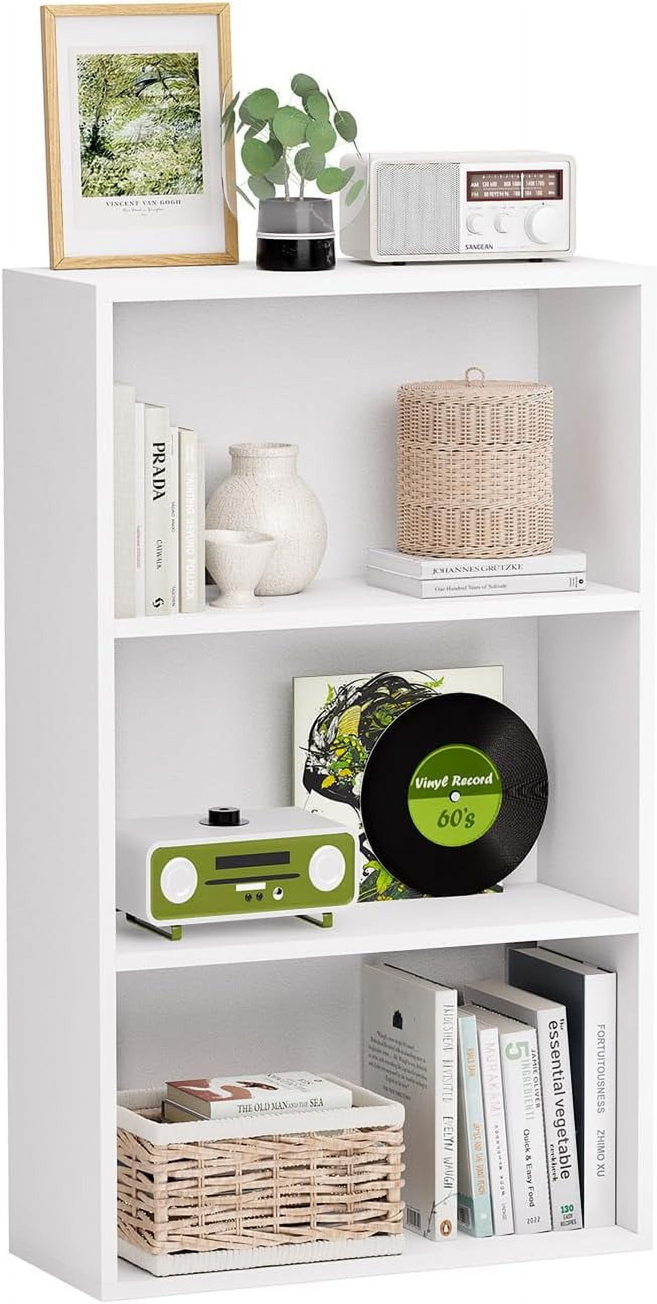 6 Cube Narrow Book Shelf 3-Tier 2 Pack Bookcase Storage Organizer Short ...