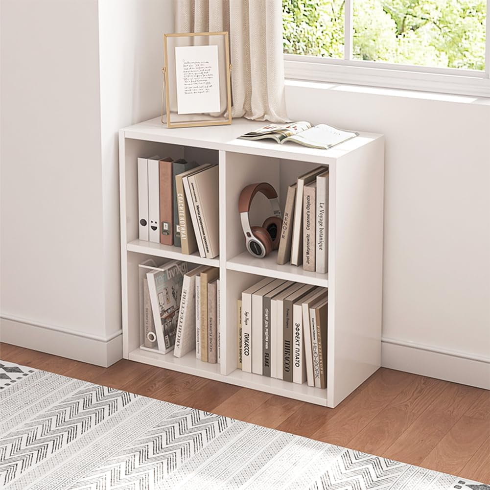 6 Cube Organizer Bookcase - Fabric Storage Bins Container, Open Shelf ...
