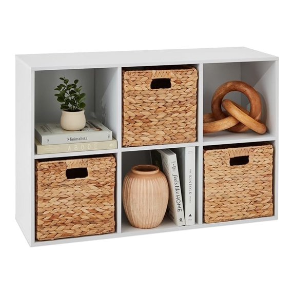 6-Cube Storage Organizer, 11in Shelf Opening, Bookcase, Display Shelf ...