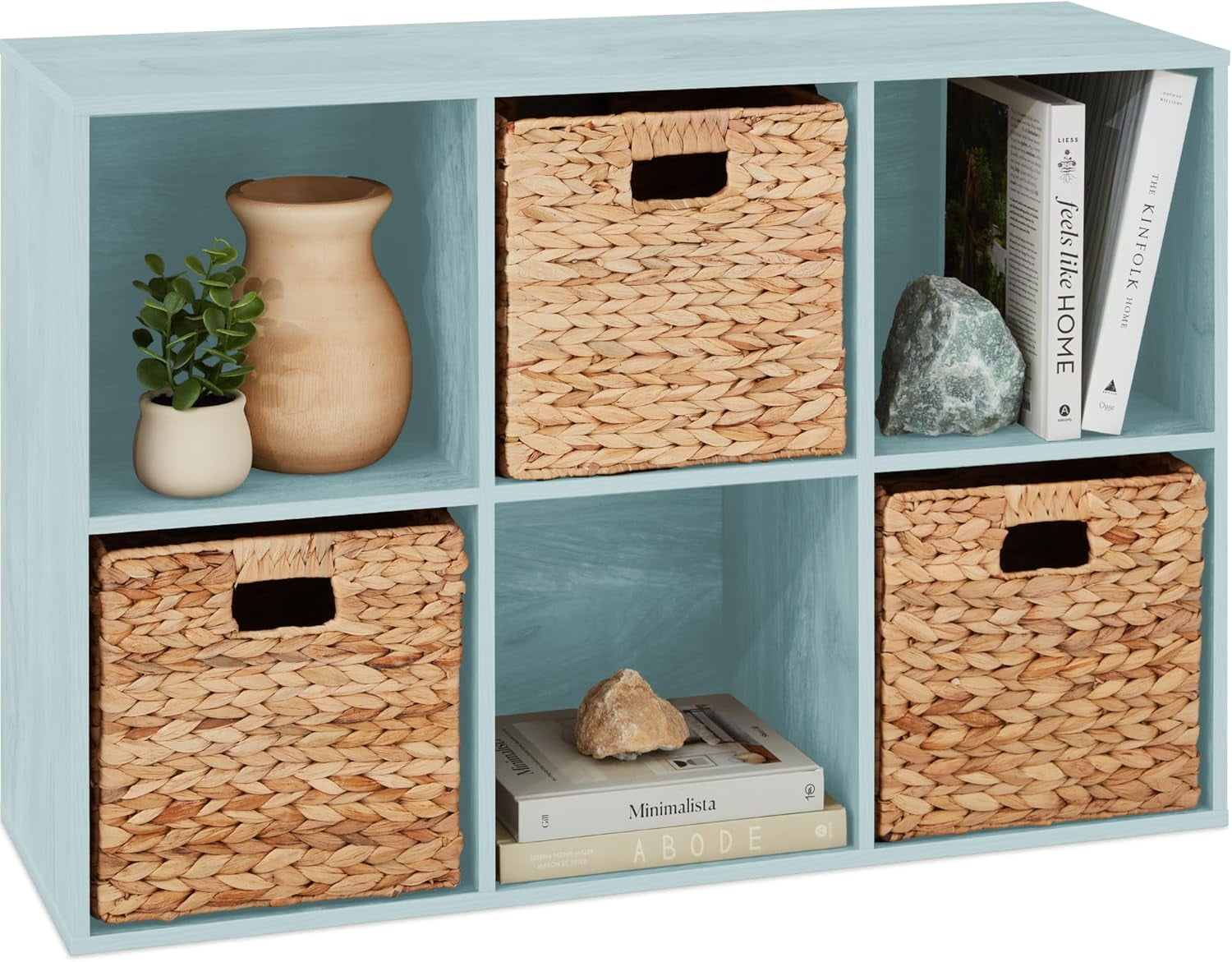 6-Cube Storage Organizer, 13.5in Shelf Opening, Bookcase, Display Shelf ...