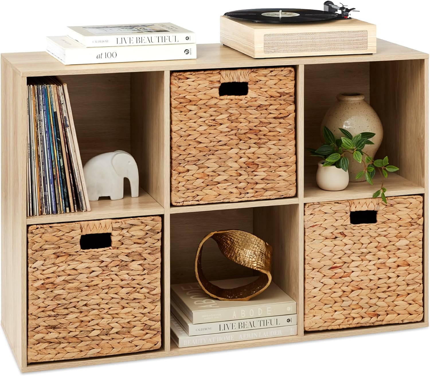 6-Cube Storage Organizer, 13.5in Shelf Opening, Bookcase, Display Shelf ...