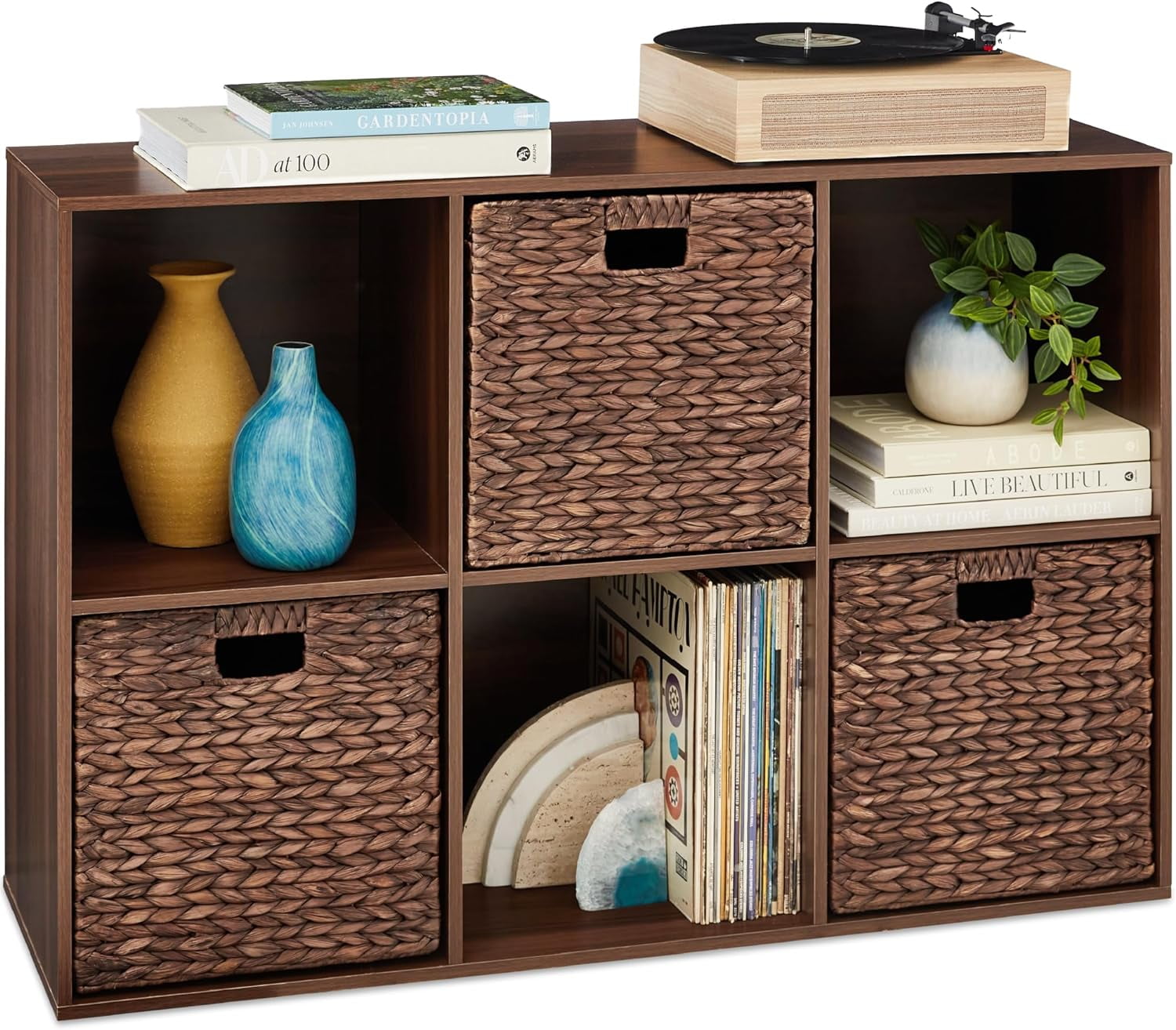 6-Cube Storage Organizer, 13.5in Shelf Opening, Bookcase, Display Shelf ...