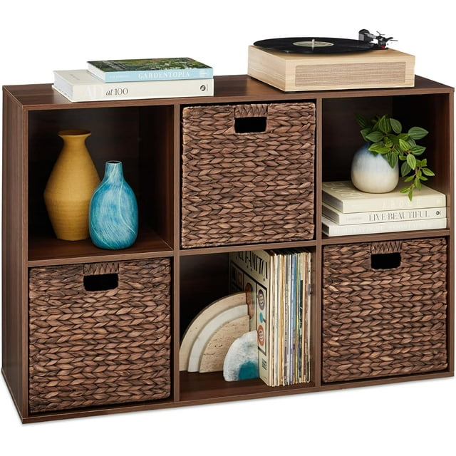 6-Cube Storage Organizer, 13.5in Shelf Opening, Bookcase, Display Shelf ...