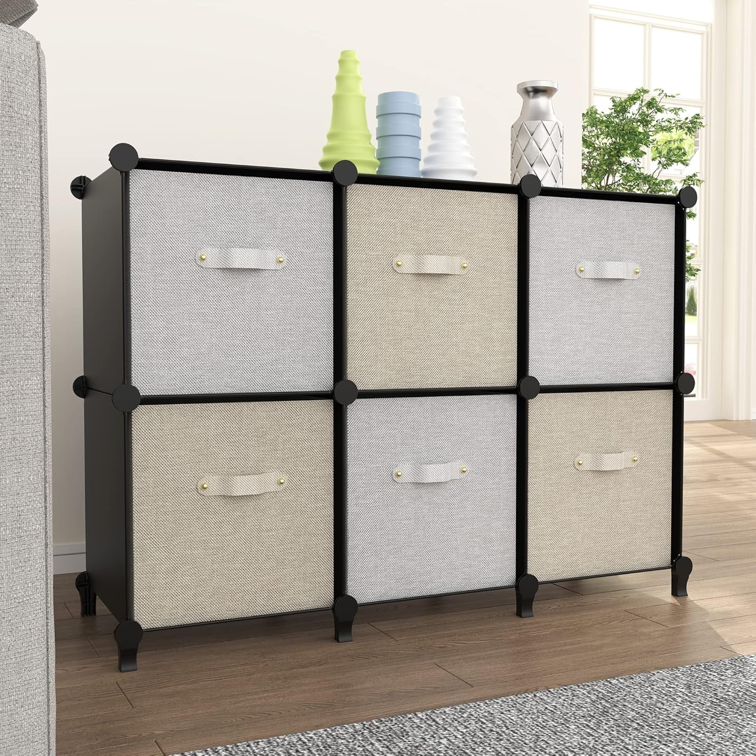 6-Cube Storage Organizer, Closet Organizer Storage Cabinet Shelf ...