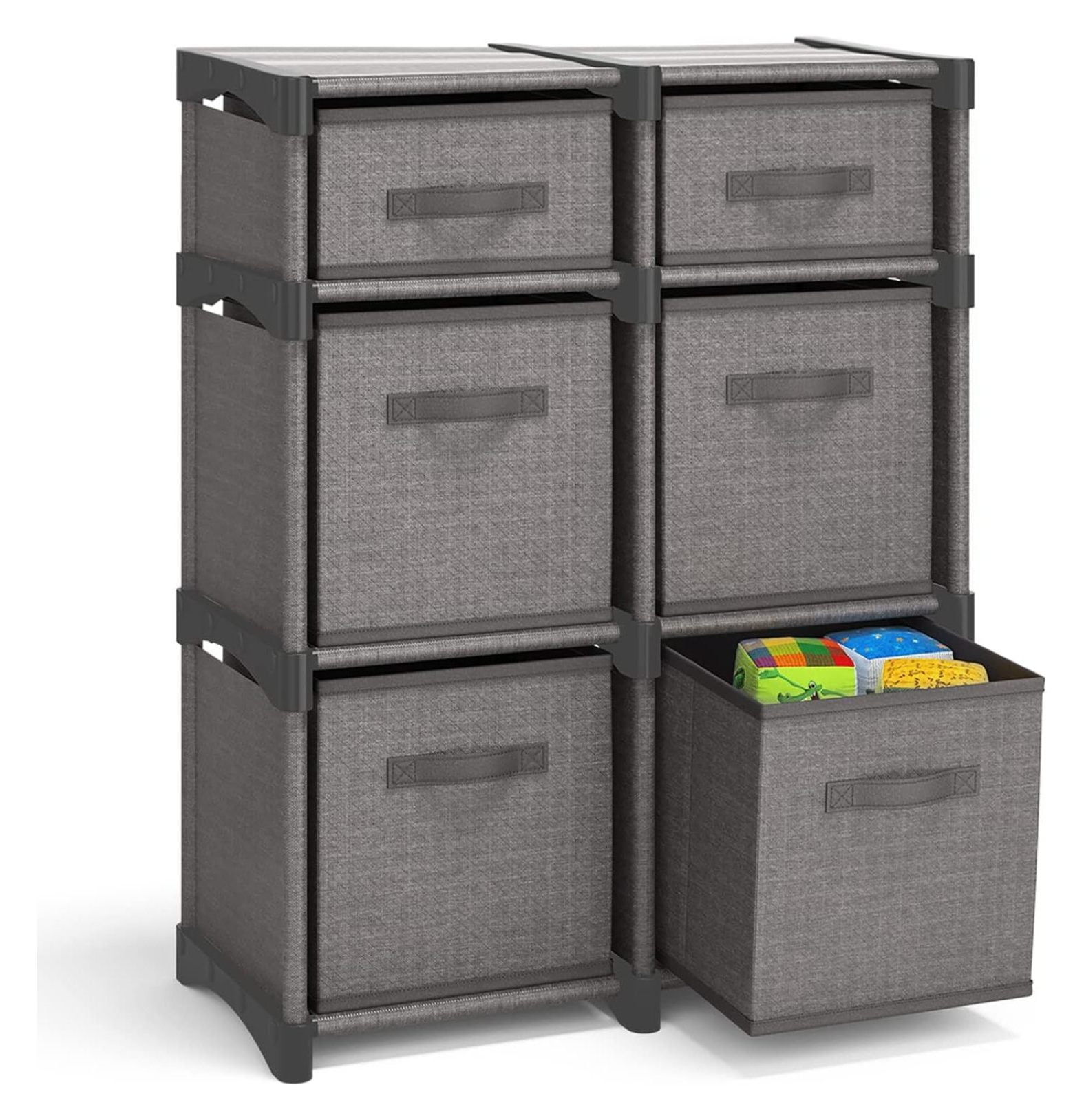 6 Cube Storage Organizer - Gray Cube Organizer Shelf, DIY Storage Cubes ...