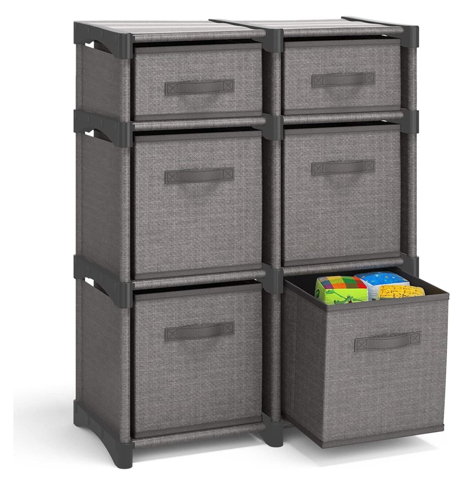 6 Cube Storage Organizer - Gray Cube Organizer Shelf, DIY Storage Cubes ...