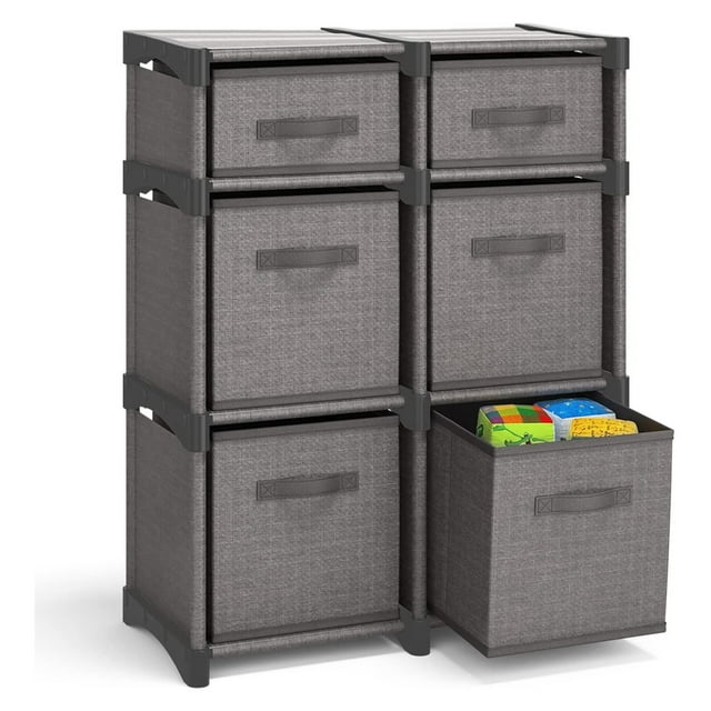 6 Cube Storage Organizer - Gray Cube Organizer Shelf, DIY Storage Cubes ...