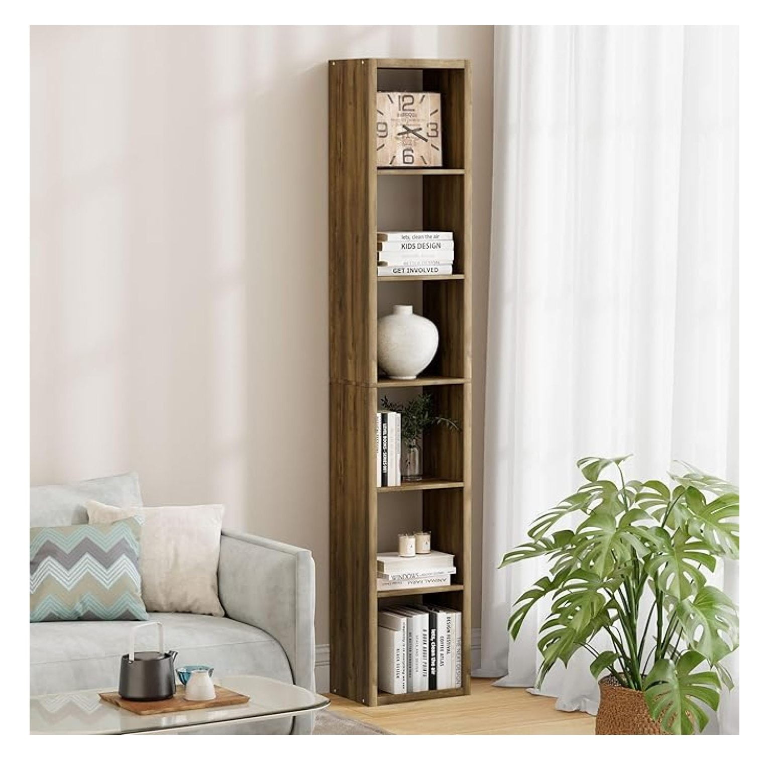 6 Cube Storage Organizer Single Row, Cube Shelf with Heavy-Duty Thick ...