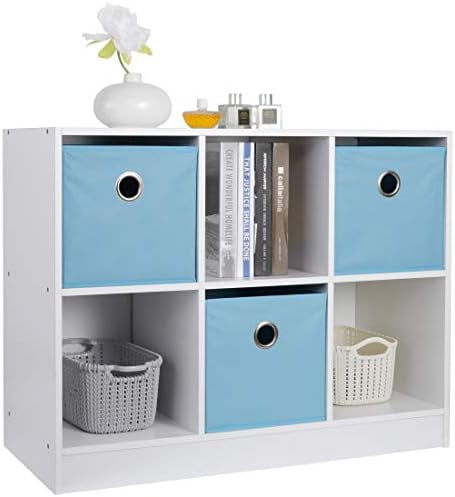 6-Cube Storage Shelf Organizer 3x2 Storage Bookcase Bookshelf Display ...